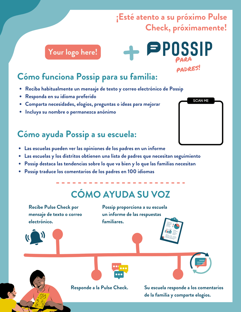 Possip Pulse Check Flyer and How to Generate and Add Your Own QR Code - For Families